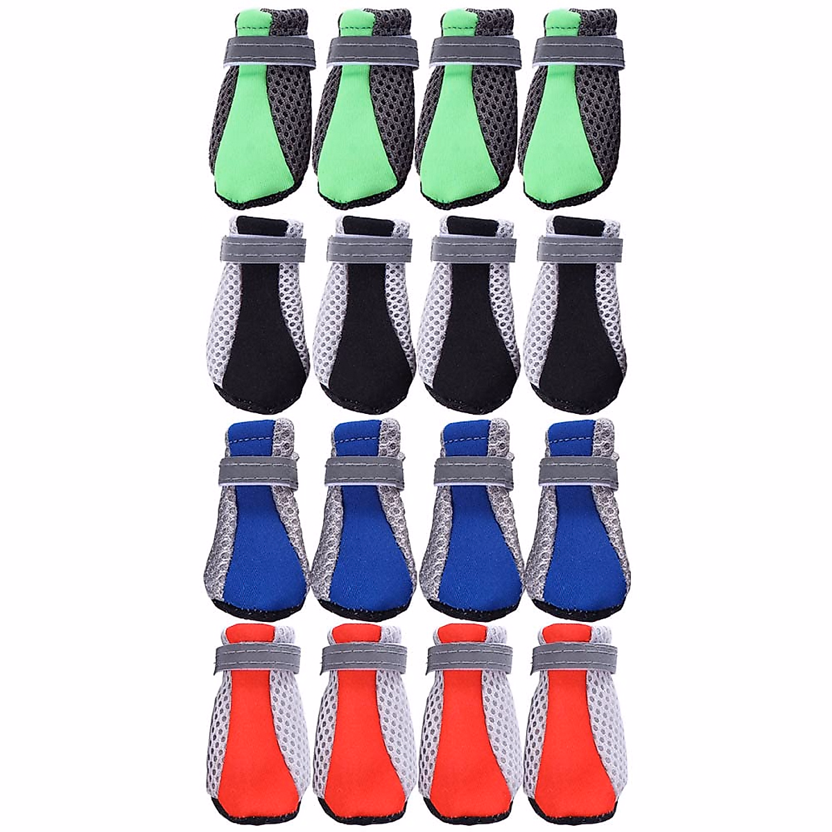 Soft Sole Nonslip Dog Mesh Boots, Reflective Puppy Shoes Dog Paw Protectors, Adjustable Outdoor Pet Boots for Small and Medium Pets(XL,Rose red)