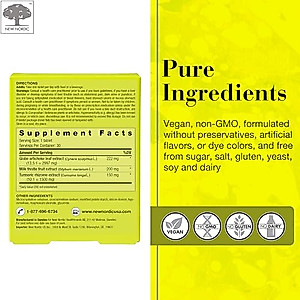 NEW NORDIC Active Liver | Daily Liver Supplement | Milk Thistle, Artichoke & Turmeric | for Men and Women | 30 Count (Pack of 1)