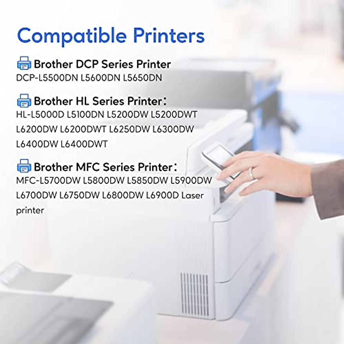 TN850 Toner Cartridge High Yield Compatible for Brother TN-880 TN-850 TN-820 Work with Brother HL-L6200DWT L6200DW MFC-L5900DW HL-L5200DWT L5200DW L5100DN MFC-L5800DW L5700DW L6700DW L6800DW (2 Pack)