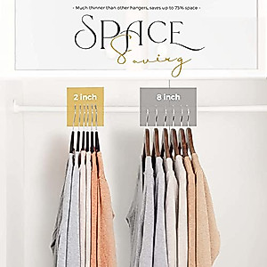 HOUSE DAY Premium Velvet Hangers, Non-Slip Thin Flocked Felt Hangers, Sturdy Clothes Hangers Heavy Duty Coat Hangers & Suit Hangers, Durable Suit Hangers for Closet Space Saving (20 Pack, Black)