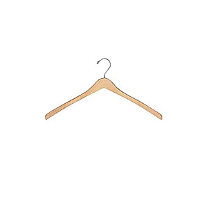 17 inch Contoured Natural Wood Coat Hangers - Case of 50