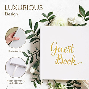 Your Perfect Day Wedding Guest Book - Elegant Guest Book Wedding Reception, Baby Shower Guest Book, Polaroid Guest Book for Wedding and Special Events, Wedding Guest Book Polaroid Pictures (White&Gold)