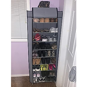 dcmtoamz Fashionable Room-Saving 9 Lattices Non-Woven Fabric Shoe Rack Gray