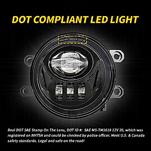 Z-OFFROAD New LED Fog Lights Driving Lamps Assembly Replacement for 2016-2022 Tacoma 2014-2022 4Runner 2014-2019 Tundra Truck, Driver and Passenger Side- Black