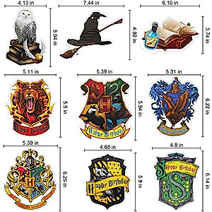 Birthday Party Supplies Set Magical Party Swirl Decorations with 36 PCS Wizard Happy Birthday Banners and 36 PCS Hanging Swirls (Total 72pcs)