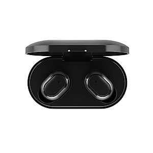 Smart Noise Reduction Wireless Bluetooth 5.0 Earbuds Headphones with Compact Charging Case Compatible with iOS Apple iPhone and Android Samsung - Black