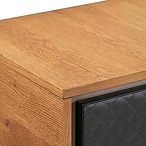 Armen Living Coco Single Drawer with Nightstand, Black/Balsamico