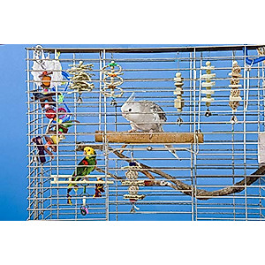 BWOGUE 7 Packs Bird Parrot Toys Natural Wood Chewing Toy Bird Cage Toys Hanging Swing Hammock Climbing Ladders Toys for Small Parakeets, Cockatiels, Conures, Finches,Budgie, Parrots, Love Birds