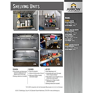 Arrow Shed AT101 Shed, Attic, and Workbench Organization Shelf Frame Kit, Multi