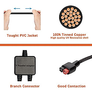 KarlKers Anderson Y Splitter High Power Pole Port Connector Combiner Cable with Reverse Current Protection Charge Portable Power Station Compatible with Goal Zero Jackery Anderson Powerpole Connector