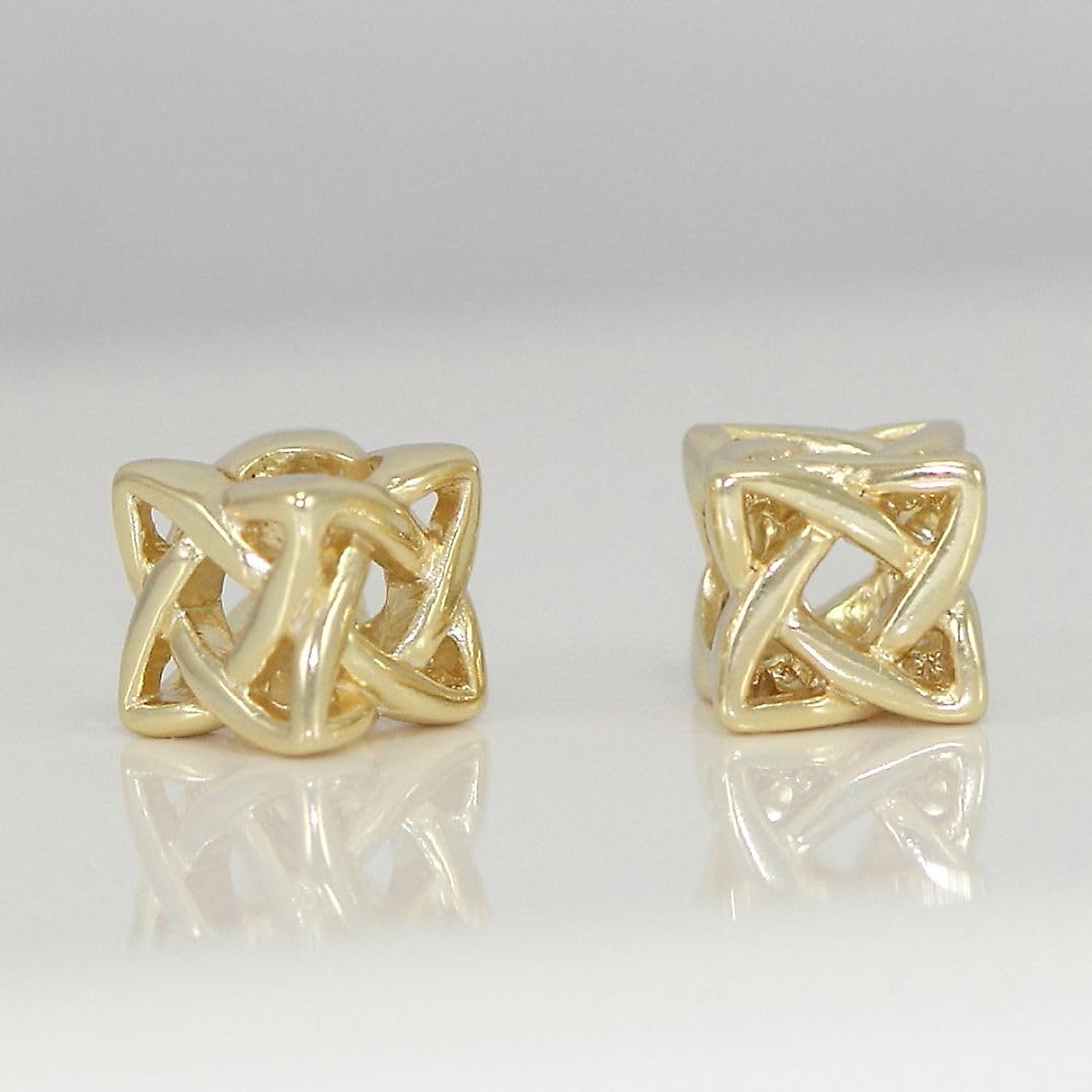 Adabele 1pc Real Gold Plated Sterling Silver Celtic Knot Bead Charm Compatible with Pandora All Other Charm Bracelet Necklace Women Jewelry EC24-B3