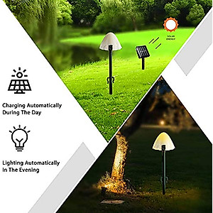 Outdoor Solar Garden Lights, Set of 12 Mini Light Outdoor Waterproof Cute Mushroom Shaped Pathway Landscape Lights for Yard Patio Party Wedding Festival Decoration (Warm White)