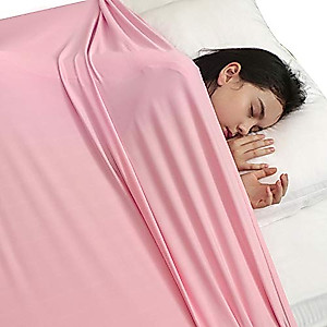 TOPARCHERY Sensory Compression Blanket Sensory Bed Sheet for Autism Kids - Help Kids Settle Down at Nighttime - Increase Calm and Comfort (Twin,Pink)