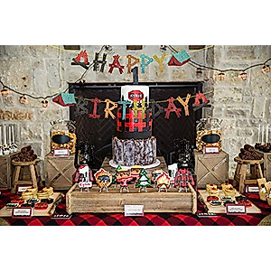 Camping Happy Birthday Banner, Glittery Camping Birthday Banner, Camping Birthday Party Decorations, Boys GirlS Camping Birthday Party Supplies Indoor Outdoor Home Yard Campsite Birthday Decor