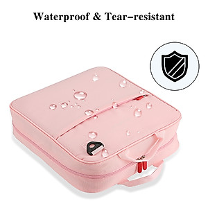 GXaryFulin Zipper Binder with Shoulder Strap & Handle, 3 O-Ring Binder for Office & School Supplies, Pink