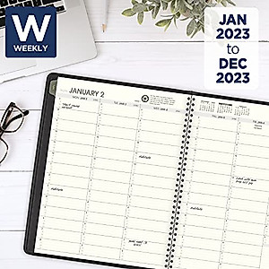 AT-A-GLANCE 2023 Weekly & Monthly Planner, Quarter-Hourly Appointment Book, 8-1/4" x 11", Large, Recycled, Black (70950G05)
