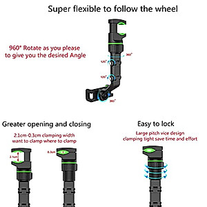 cdbz New 360° Rearview Mirror Phone Holder,Car Rearview Mirror Mount Phone and GPS Holder,Universal 360 Degrees Rotating Car Phone Holder,Cell Phone Automobile Cradles (Gray + Cable)