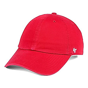 '47 Blank Classic Clean Up Cap, Adjustable Plain Baseball Hat for Men and Women – Red