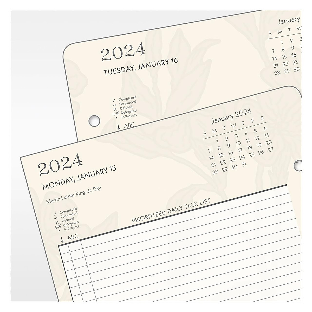 FranklinCovey - Serenity One Page Per Day Ring-Bound Planner (Classic, Jan 2024 - Dec 2024)