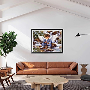 LOMSIOY DIY 5D Diamond Art Kits for Adults, Angels Diamond Painting Kits for Beginner, God Diamond Art with Round Full Drill Rhinestone Crafts Gem Arts for Home Wall Decor 12 * 16 inch