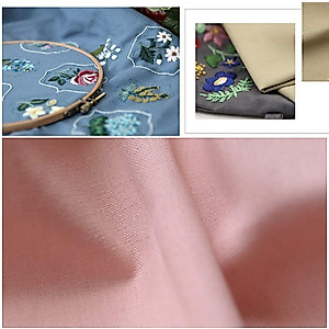 Embroidery Fabric-6 Pcs 6 Solid Colors Linen Needlework Fabric Cross Stitch Cloth for DIY Art Craft Handwork …