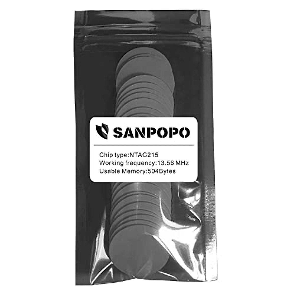 50pcs NFC Cards NFC Tags Ntag 215 NFC chip NFC 215 tag rewritable NFC Coin Cards，Compatible with Tagmo and NFC Enabled Mobile Phones and Devices, Round (25 mm/ 1 Inch)