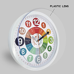 LINSHI & FORTUNE 12 Inch Learning Clock for Kids - Telling Time Teaching Clock