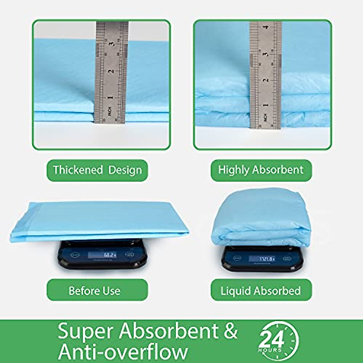 Deep Dear Large Dog Pads 30"x26", Thicker Pet Training and Puppy Pads, Super Absorbent Pee Pads for Dogs, Leak-Proof Dog Potty Training Pads for Puppies, Cats, Rabbits, Pet Pee Pads 40 Count