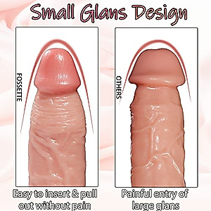 Realistic Big Dildo with Small Glans, Strong Suction Cup for Hands-Free Play, Body-Safe Material Lifelike Flexible Anal Sex Toy for Women Masturbation, 13.4"