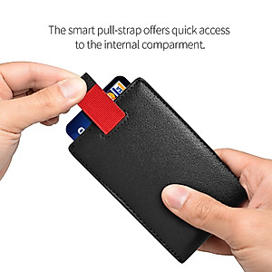 iPick Image, Compatible with - Ford Mustang Script Black PU Leather Slim RFID Resistant Bi-fold Men Wallet