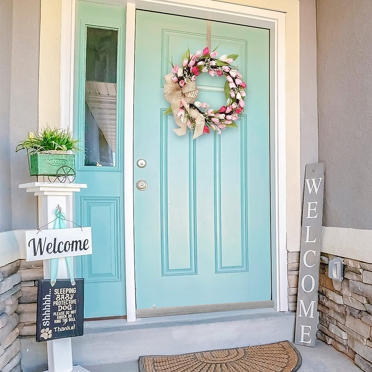 PearlLives Air Cushion Door Draft Stopper, Express Door Sweep for Wind, Dust, Smoke, Noise Protection and Energy Saving (Gray, 36 inches)