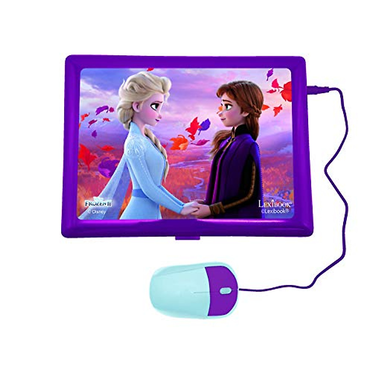 Lexibook JC598FZi5 Disney Frozen 2-Educational and Bilingual Laptop Italian/English-Girls Toy with 124 Activities to Learn, Play Games and Music with Elsa & Anna-Blue/Purple, Multicoloured, Small