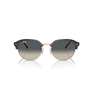 Ray-Ban RB4429 Round Sunglasses, Dark Grey On Rose Gold/Grey Gradient, 53 mm