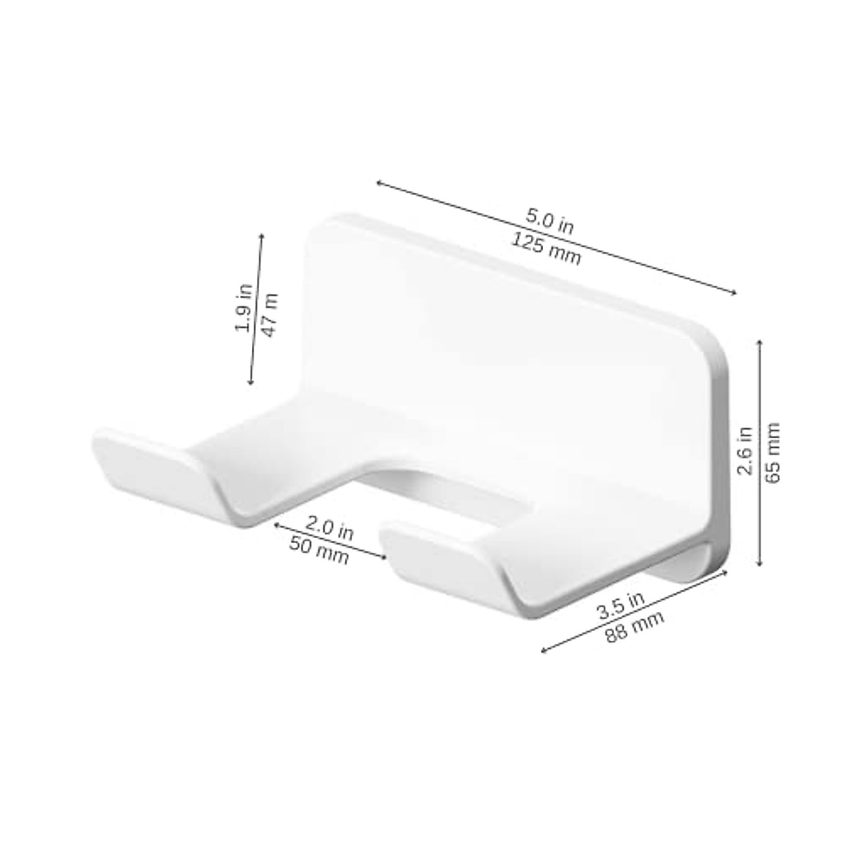 FLAUVEL Blow Dryer Holder Wall Mount Hair Care Tools Organizer Bathroom Space Saver, White