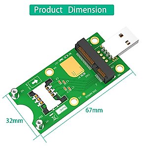 Mini Pcie USB Adapter SIM to USB Adapter with SIM Card Slot for WWAN/LTE Module