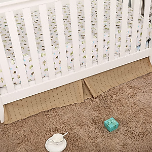 Brandream Crib Bedding Set for Baby Boy Girl Nursery Set 3-Piece with Polka Dot | Crib Comforter, Fitted Crib Sheet, Crib Skirt Included World of Caterpillar Frog Friends Theme