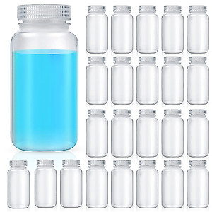 Tatuo 24 Pcs 8oz United Scientific 250ml Plastic Bottles Sample Bottle Wide Mouth Reagent Bottle Lab Reagent Bottle with Lids PP Sample Bottles Translucent Plastic Bottles for Laboratories