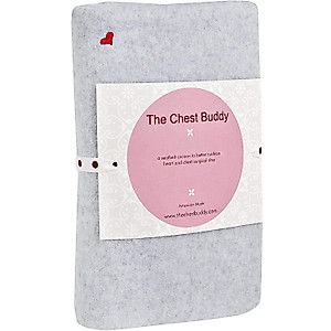 The Breast & Chest Buddy - Seatbelt Cushion for Open Heart Surgery, Mastectomy and Chest Reconstruction Sites - Solid Gray with Heart
