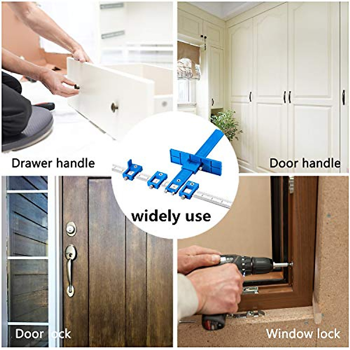Cabinet Hardware Jig Mounting Template Drill Guide Sleeve Drawer Pull Jigs handle jig Power Tools Drilling Punch Locator Wood Drilling Dowelling Woodworking Kit for Cabinets Knobs and Pulls