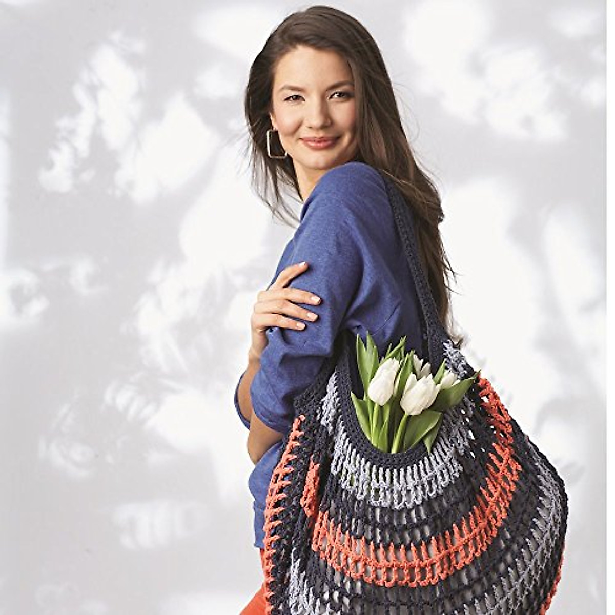 Lily Sugar 'N Cream The Original Solid Yarn, 2.5oz, Medium 4 Gauge, 100% Cotton - Bright Navy - Machine Wash & Dry