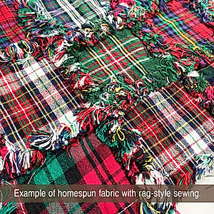McCuan Green Tartan Plaid Cotton Homespun Fabric by JCS - Sold by The Yard