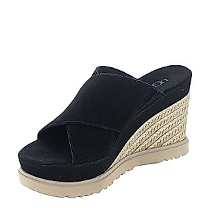 UGG Women's Abbot Slide Wedge Sandal, Black, 9