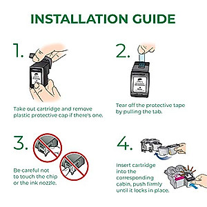COLORETTO Remanufactured Printer Ink Cartridge Replacement for HP 65XL to use with HP Deskjet 2622 2624 2652 2655 3720 3721 3722 3723 3732 3758,Envy 5052 5058 (2 Black) Combo Pack