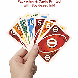 Mattel Games UNO Nothin' But Paper Card Game, Family Game with 100 Percent Paper and Fully Recyclable for 2-10 Players