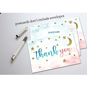 Yuansail Baby Shower Thank You Postcards, Stars Appreciation Post Cards, 25 cards â€“ (bb010-ganxie)
