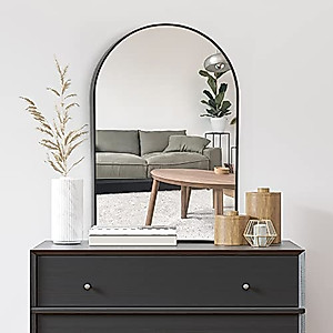 Sixty Times - Arch Mirror - 24" x 36" Inch - Black Arched Mirror, Wall Mounted, Boho or Modern Bathroom, Wall Decor for Entry, Hallway or Mantle Fireplace