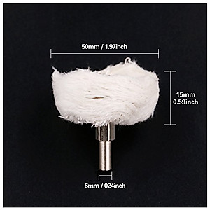 Swpeet 4 Pcs White Cotton Polishing Buff Wheel Set for Polishing Tools, Polishing Pad Wheel Set Perfect for Manifold, Aluminum, Stainless Steel and Chrome (Cone/Column/Mushroom/T-Shaped)