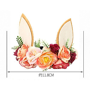 Cute Bunny Ear Headband For Toddler Baby Girls Easter Headwear Floral Rabbit Cosplay Headdress Hoop Hair Accessories
