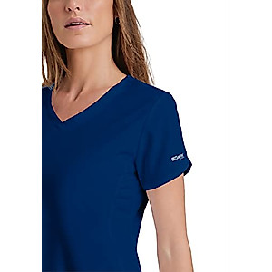 Grey's Anatomy 41423 4 Pkt Crossover V-Neck Top (Indigo, Medium)