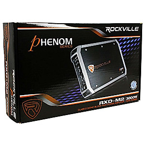 Rockville RXD-M2 3000 Watt/1500w RMS Mono Class D 1 Ohm Amplifier Car Stereo Amp